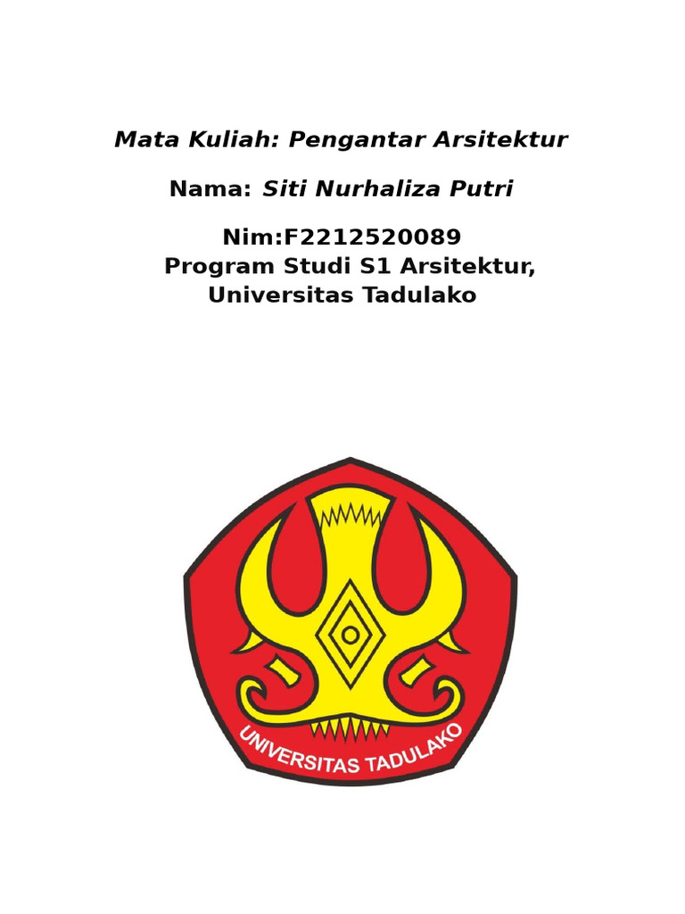 Uts Pengantar Arsitektur Siti Nurhaliza Putri | PDF