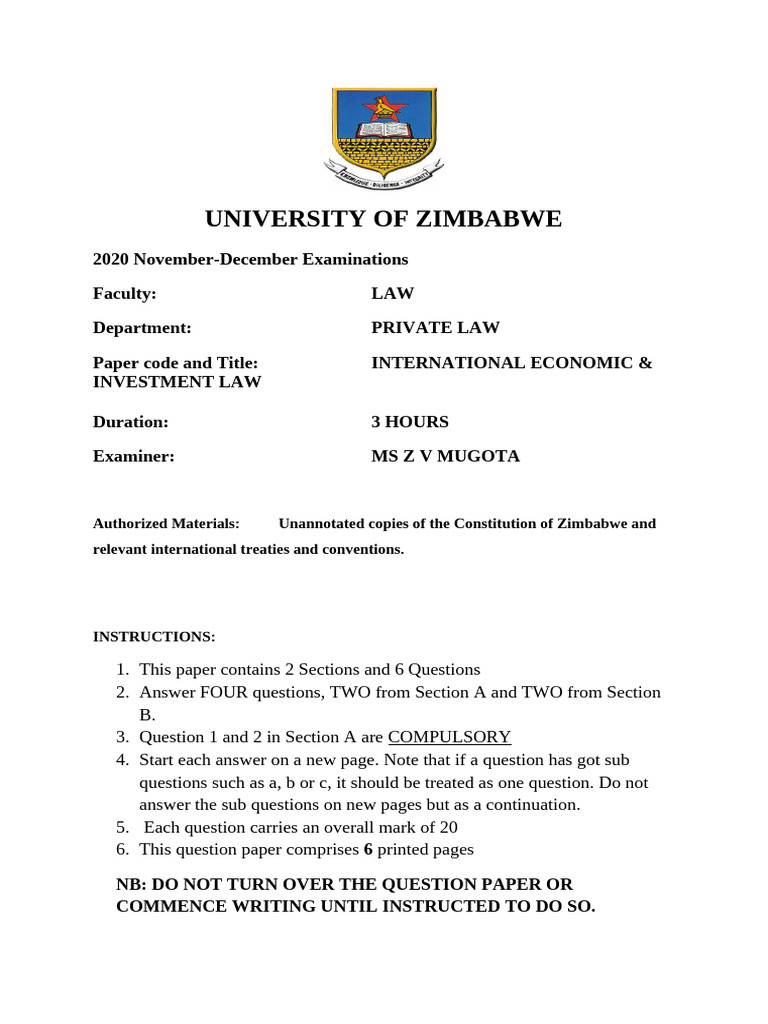 International Economic Law Exam Paper | PDF | Defamation | Common Law