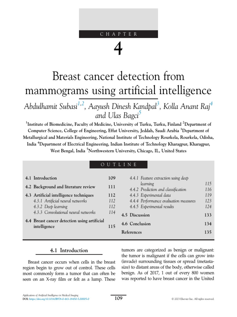 Chapter 4 Breast Cancer Detection From 2023 Applications of Artificial ...