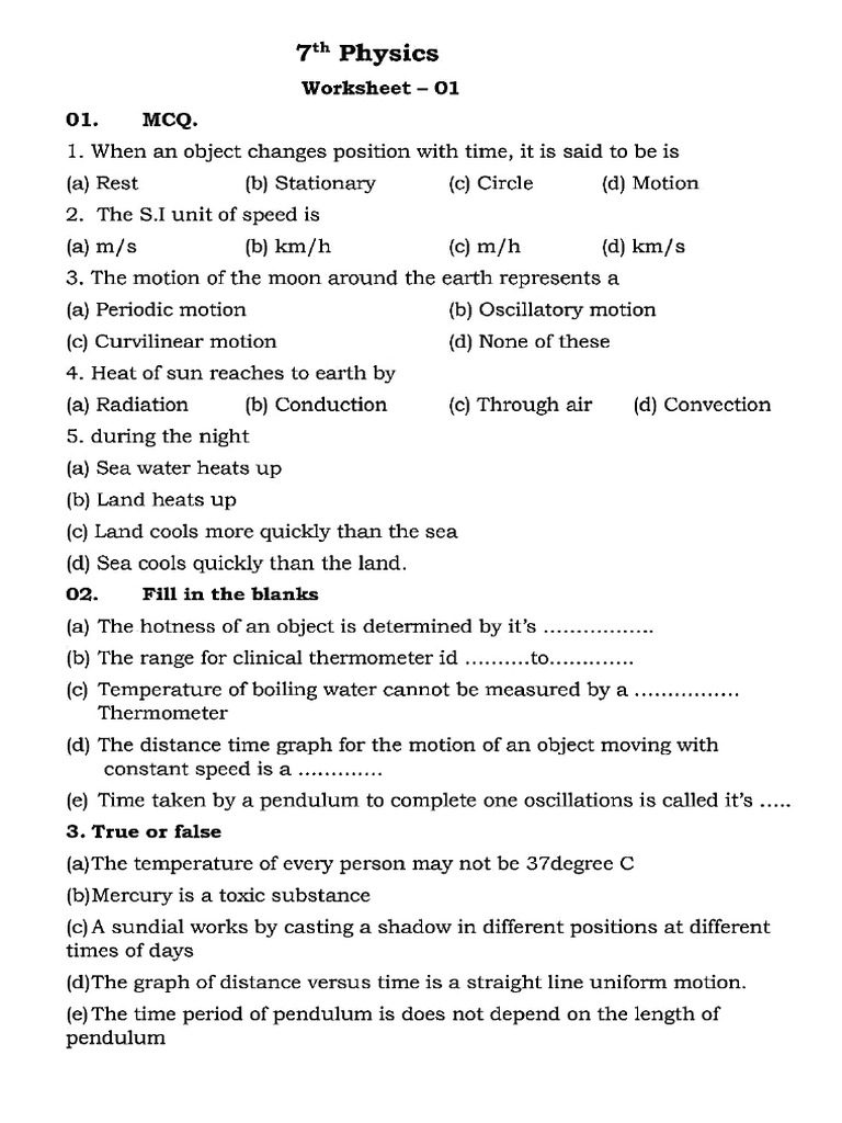 7th Science w-1 | PDF