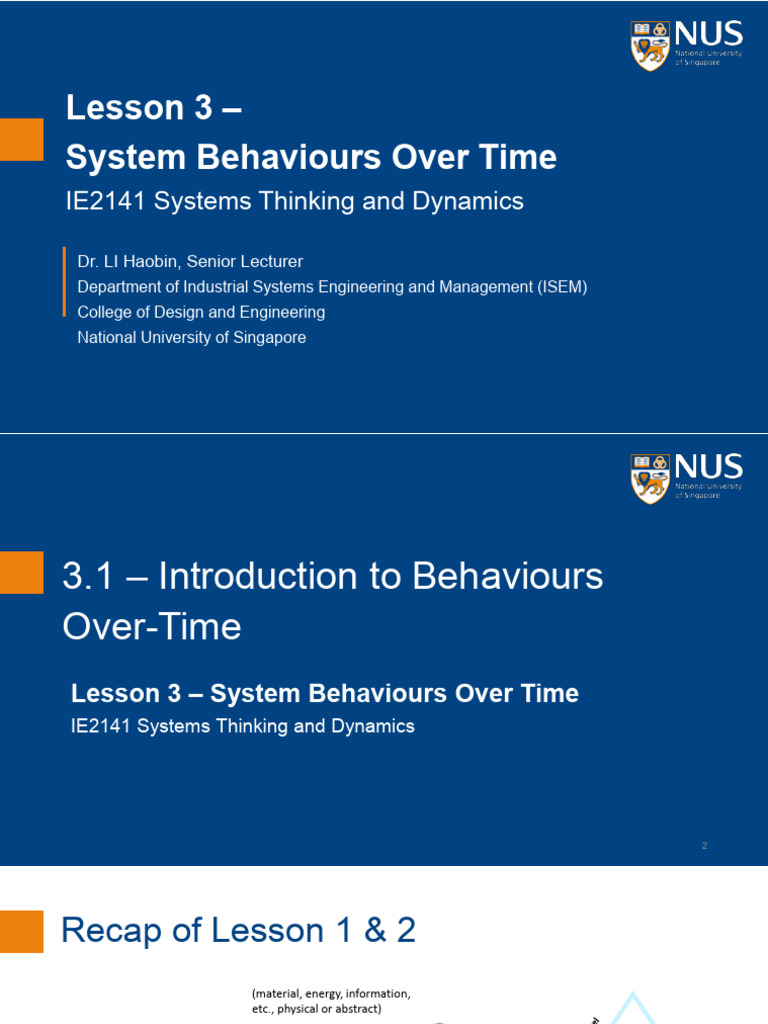 System Behaviors Over Time in Dynamics | PDF | System | Steady State