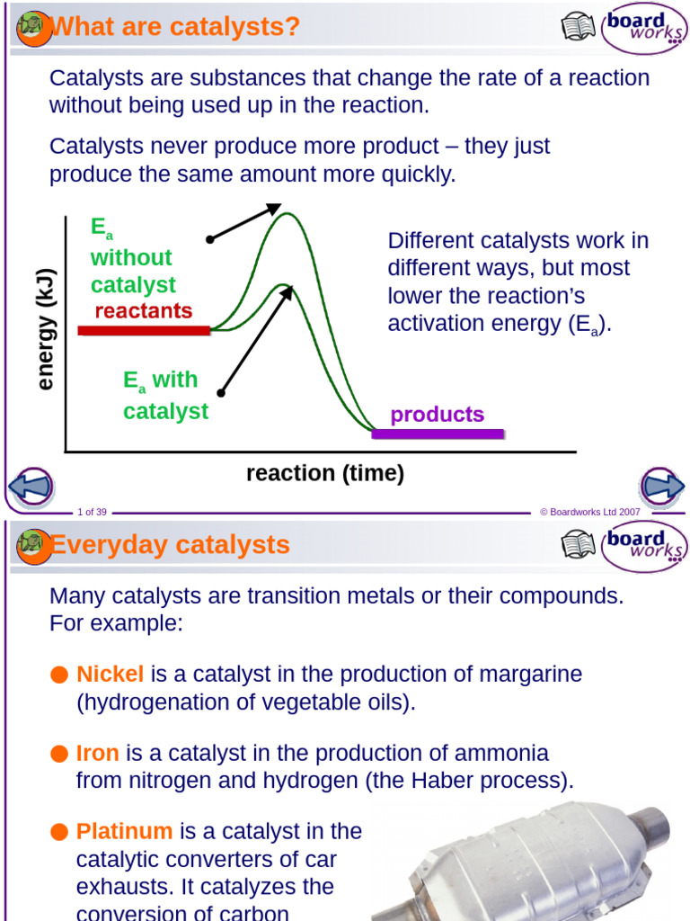 Understanding Catalysts and Reactions | PDF | Catalysis | Chemical ...