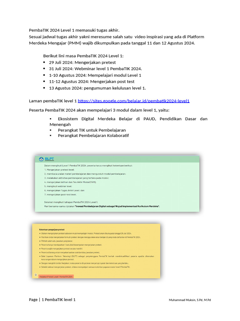 PembaTIK 2024 Level 1 | PDF