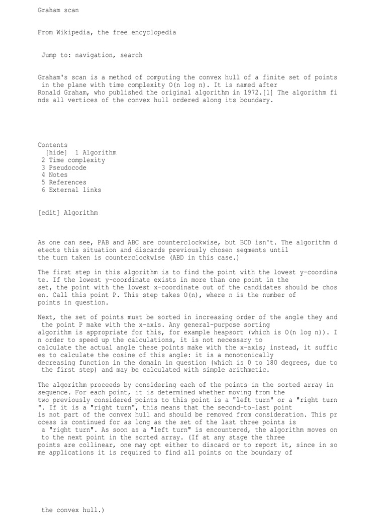 Graham Scan | PDF | Teaching Mathematics | Algorithms And Data Structures