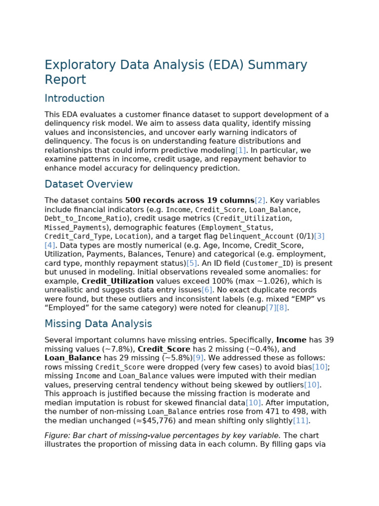 Exploratory Data Analysis (EDA) Summary Report | PDF | Data Analysis ...