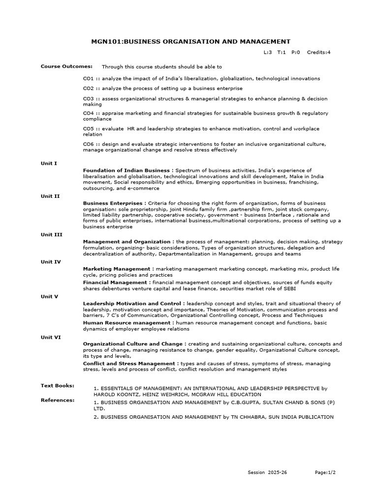 Business Organization & Management Course | PDF | Business | Marketing