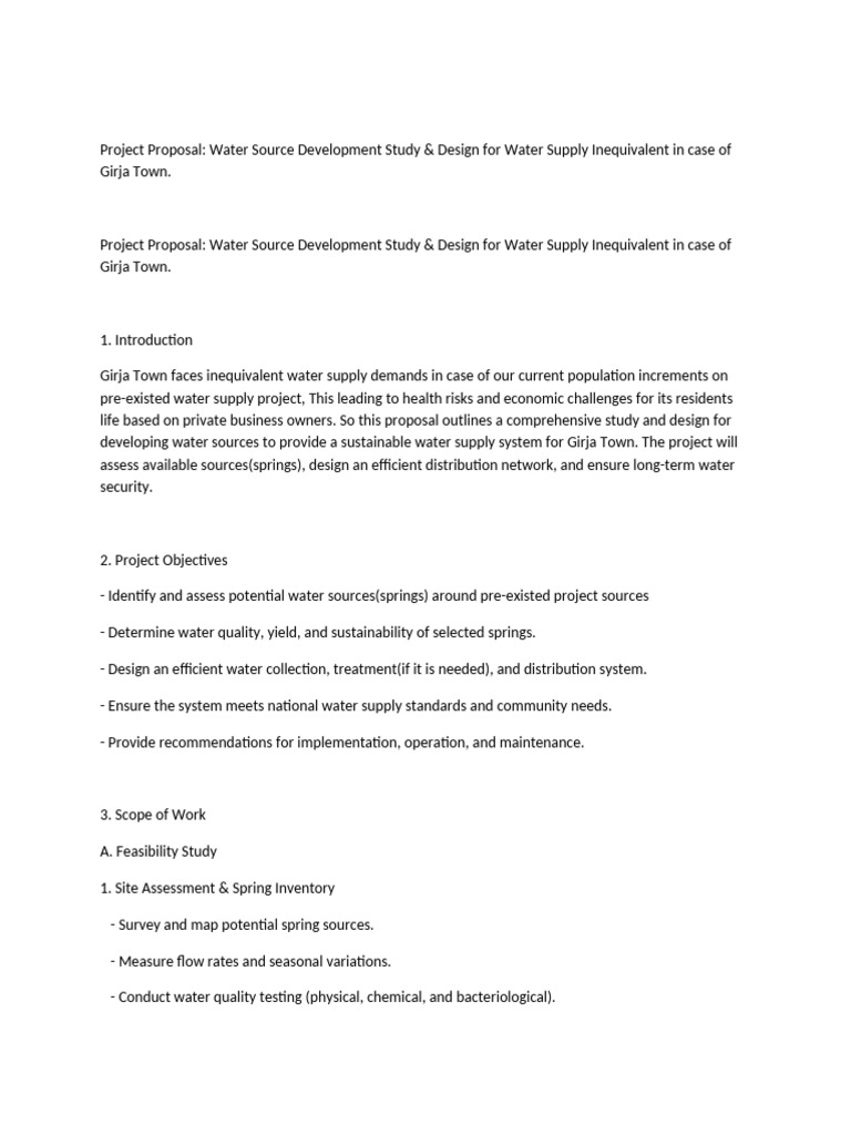 Water Supply Development Proposal for Girja | PDF | Water | Water Quality