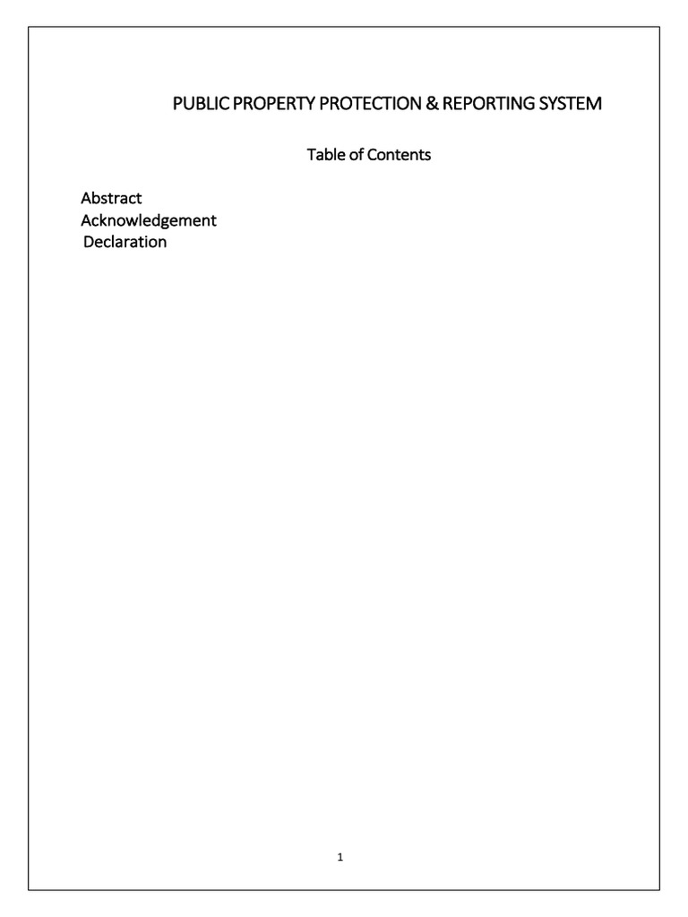 Public Property Protection Report Sudhir Final | PDF | Databases ...