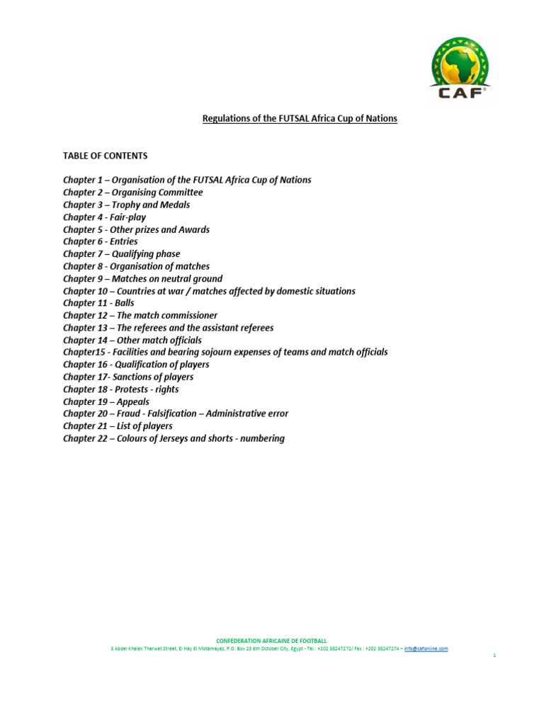 Regulations Futsal 2019 Signed | PDF | Association Football