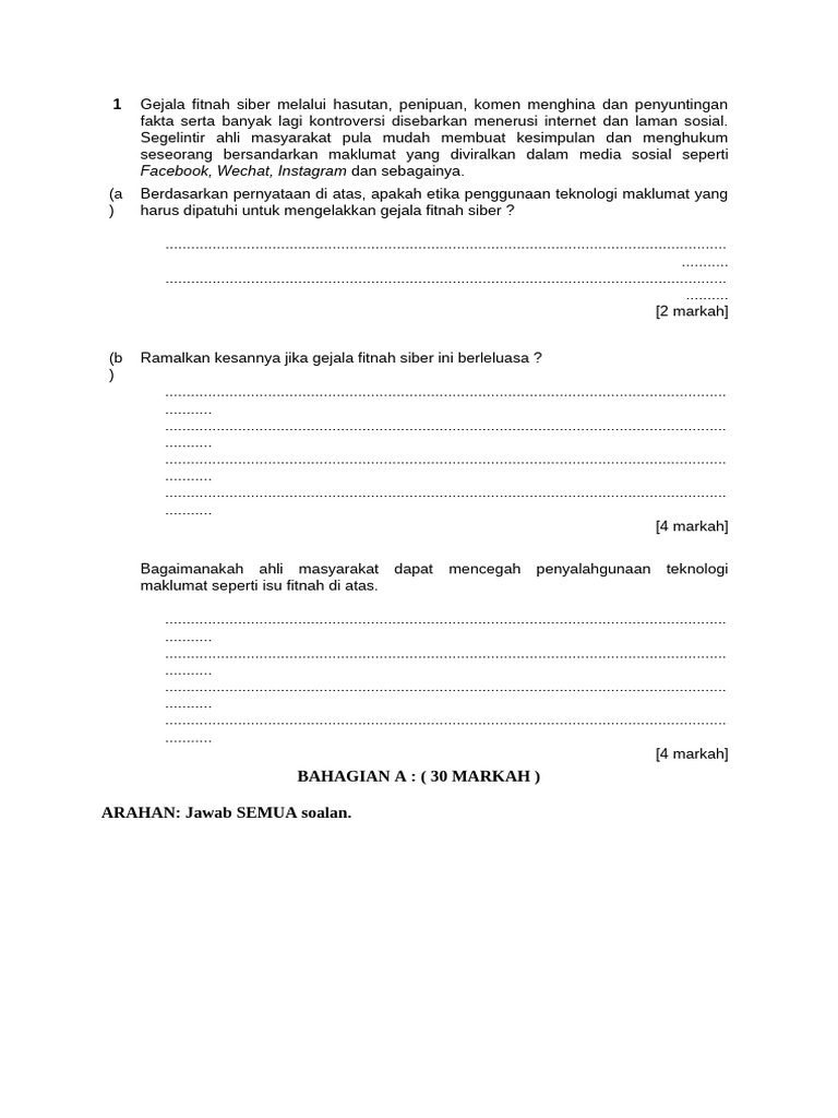 Kertas Ujian Pendidikan Moral | PDF