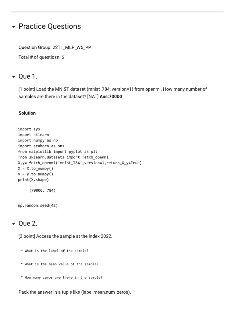 (SET 2) Week 6 MLP Programming Assignment 2 Solution | PDF