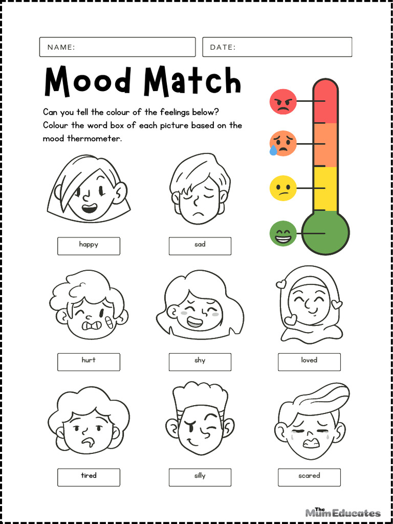 Emotions and Feelings Mood Match | PDF