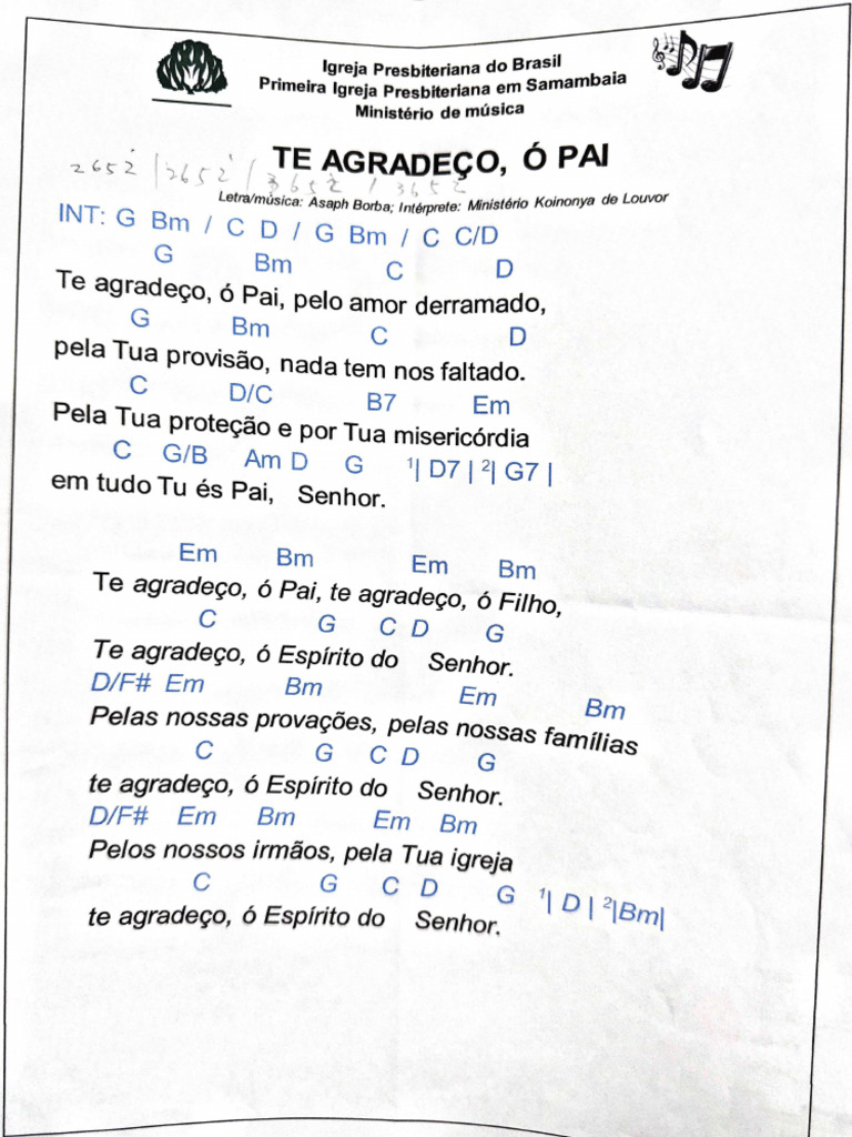 Te Agradeço Ó Pai | PDF