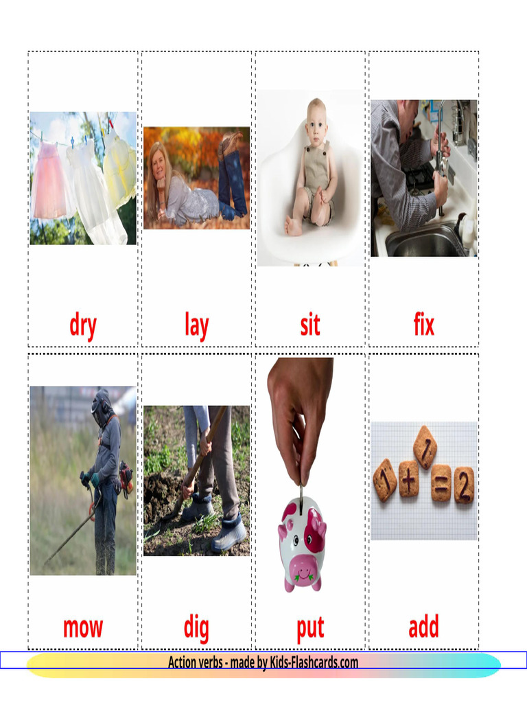 Action Verbs 8 A4 | PDF