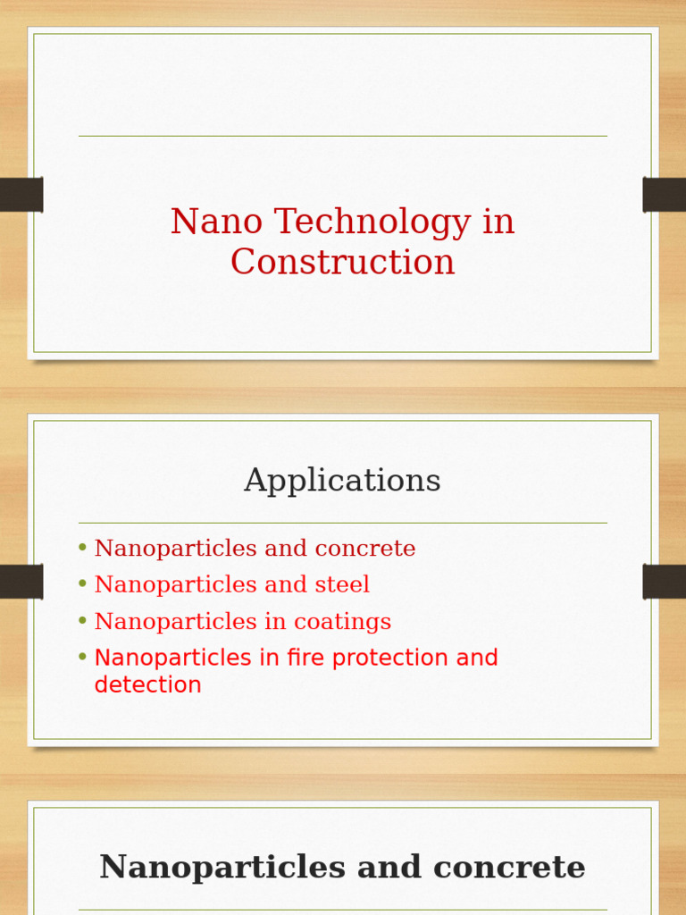 Nanotechnology Applications in Construction | PDF | Concrete | Nanoparticle