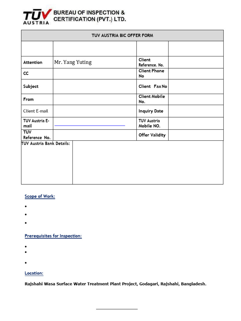 Proposal For WQT of Rebar Welding - HCEG @rajshahi Wasa Project (Aug-25 ...