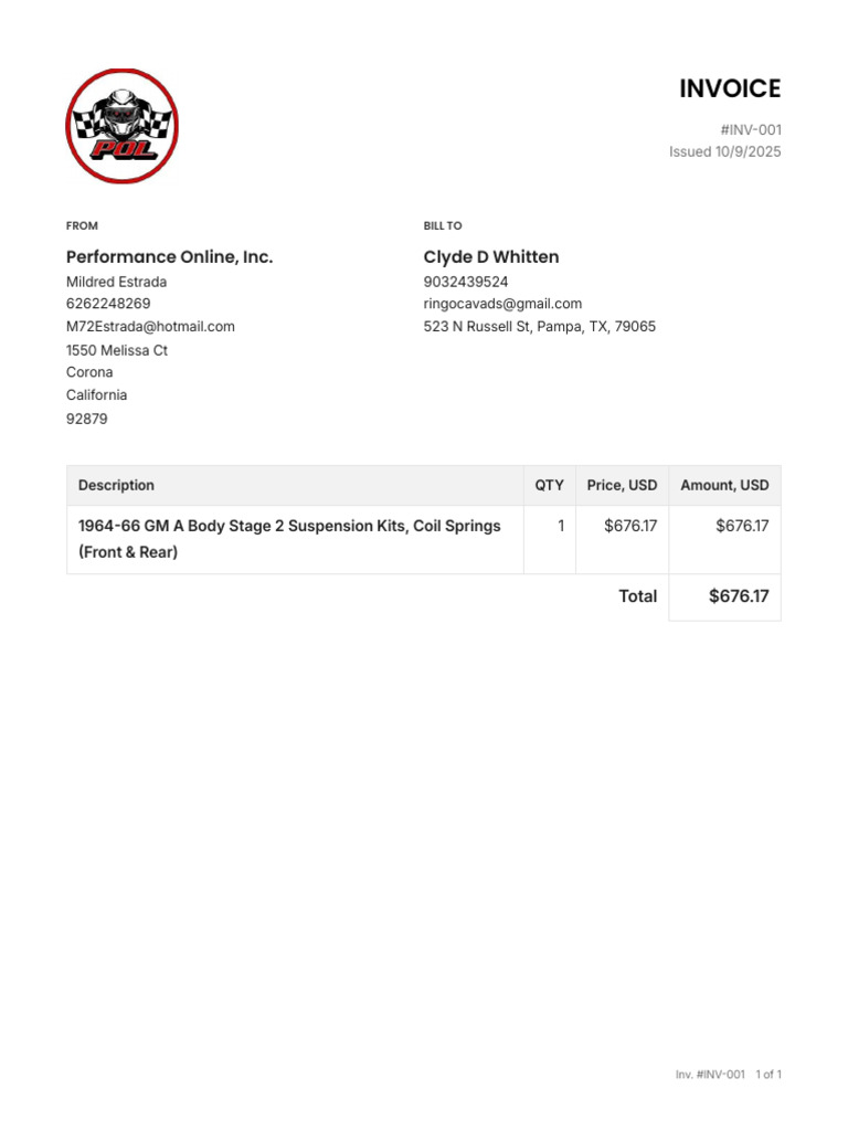 Invoice INV 001 | PDF