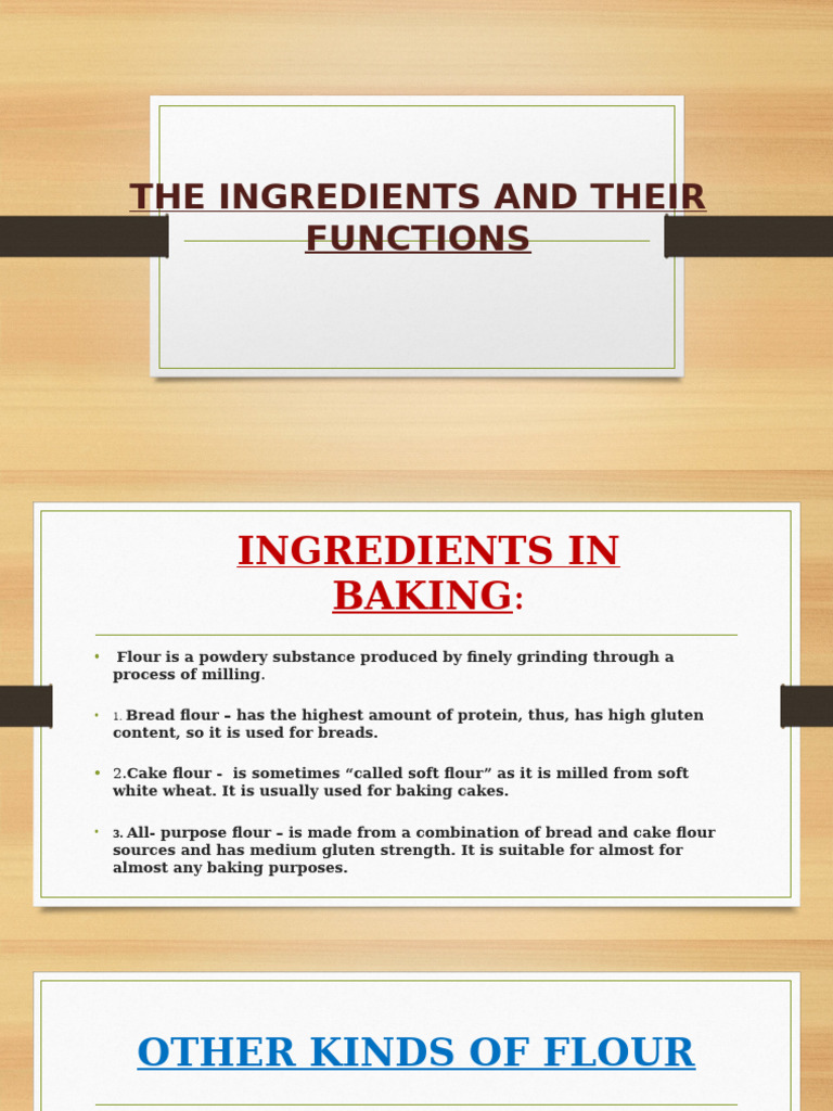Essential Baking Ingredients Explained | PDF | Flour | Breads