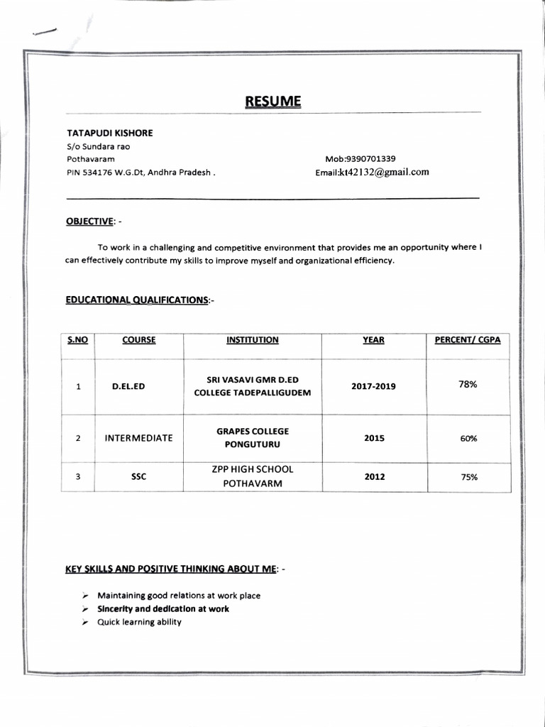 Kishore Resume | PDF