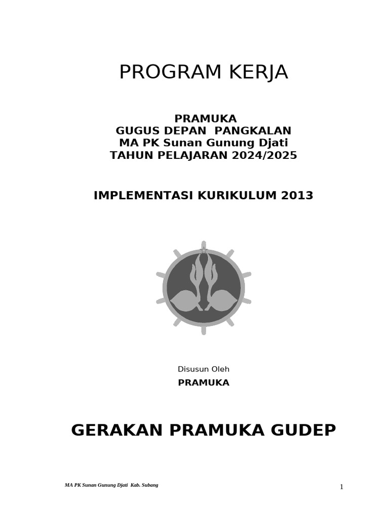 Program Kerja Pramuka Ma PK | PDF