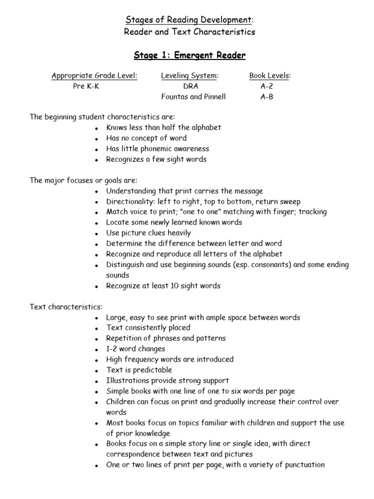 Stages of Reading Development Explained | PDF | Reading Comprehension ...