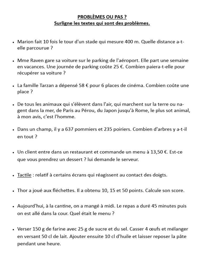 Identification de Problèmes Mathématiques | PDF | Cuisine | Nourritures
