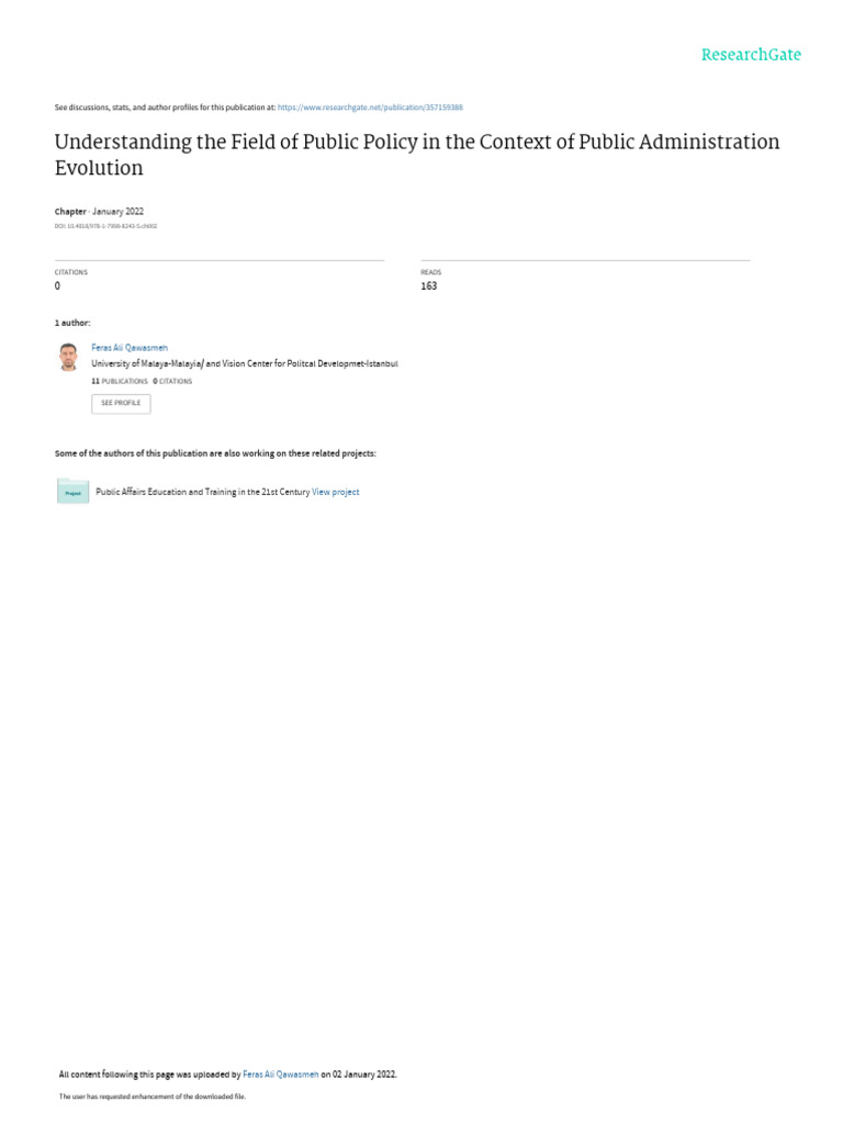Understandingthe Fieldof Public Policyinthe Contextof Public ...