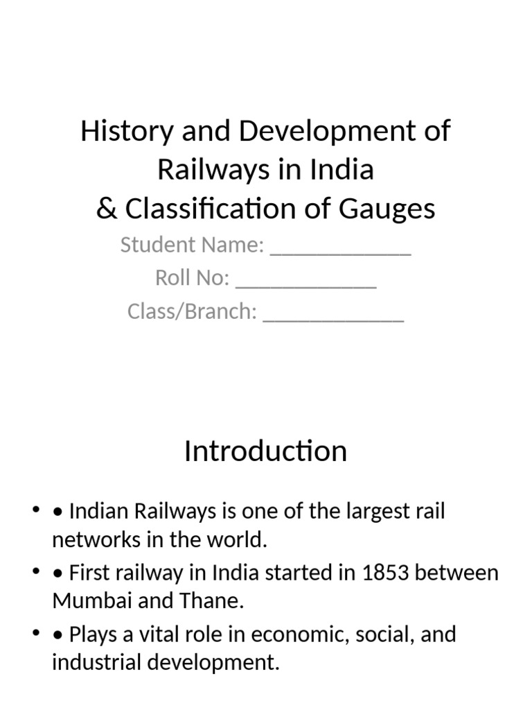 Evolution of Indian Railway Gauges | PDF | Track Gauge | Rail Transport