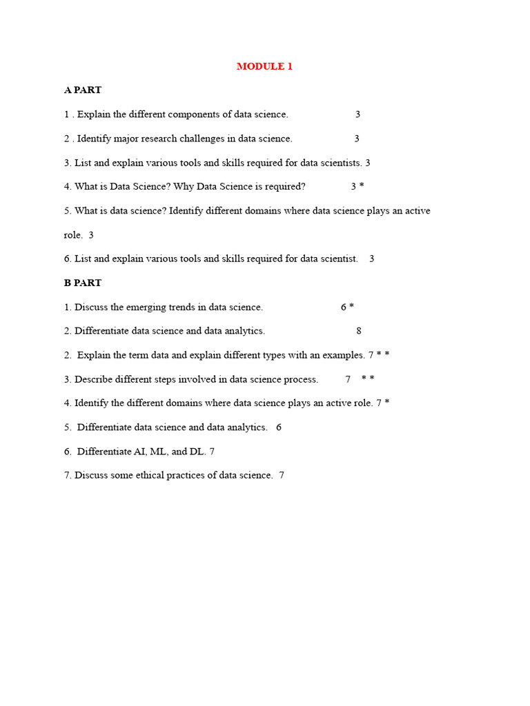 Adt 301 Data Science QN Bank | PDF | Sensitivity And Specificity ...