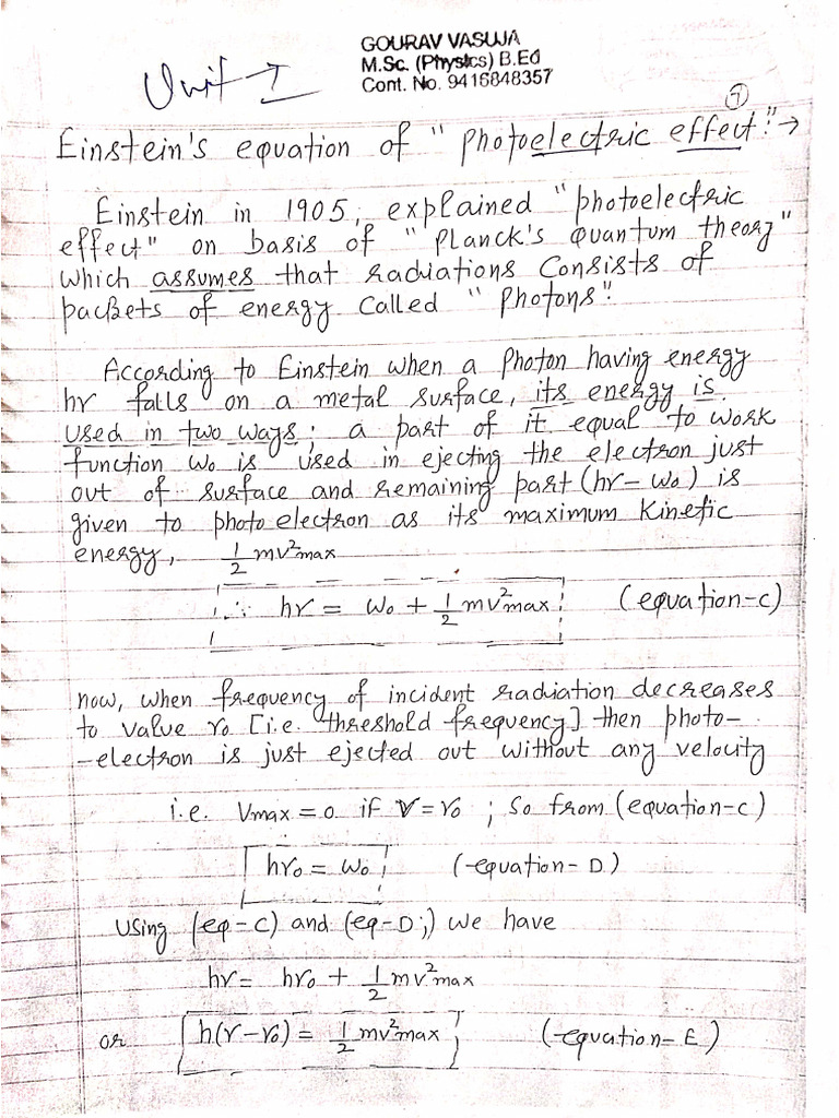 BSC 5th Sem Quantum Physics Unit 1&2 Notes | PDF