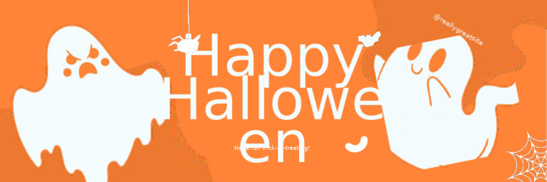 Orange White Spooky Happy Halloween Twitter Header | PDF