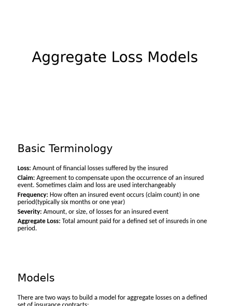 Aggregate Loss Modeling Techniques | PDF