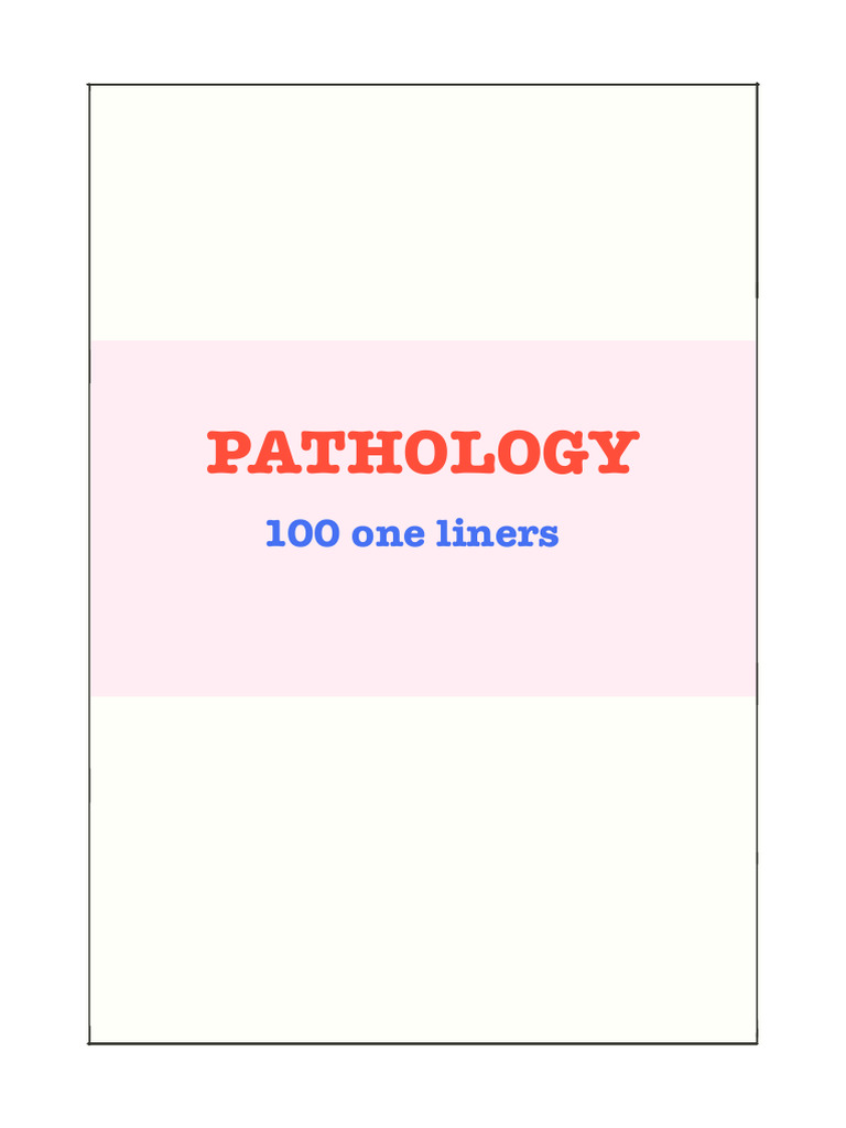 Pathology One-Liners: Key Concepts | PDF | Apoptosis | Necrosis