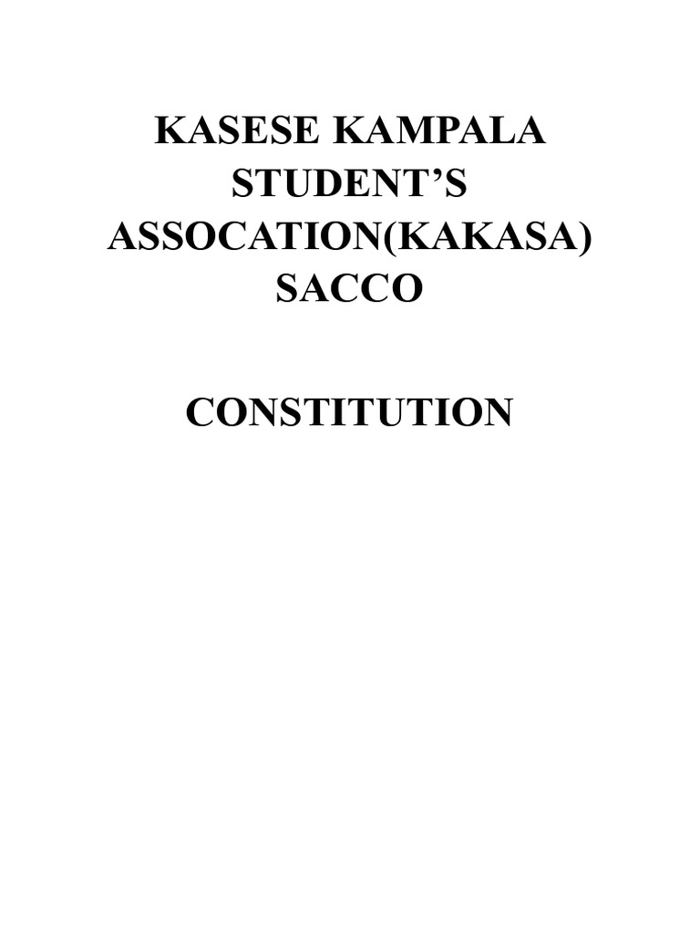 Kakasa Sacco Constitution-1 | PDF | Loans | Interest