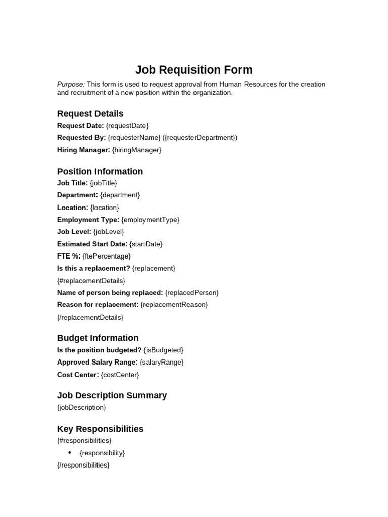 Job Requisition Approval Form | PDF