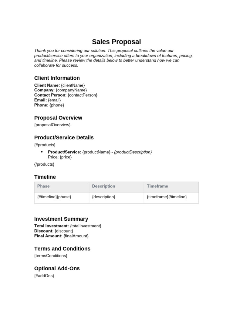 Sales Proposal | PDF