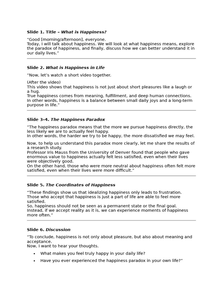 Understanding the Happiness Paradox | PDF