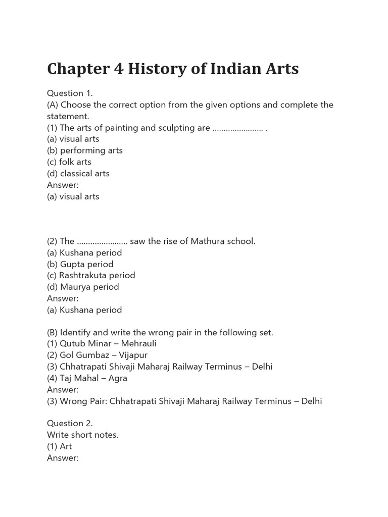 History of Indian Arts for Class 10 | PDF | Paintings | The Arts