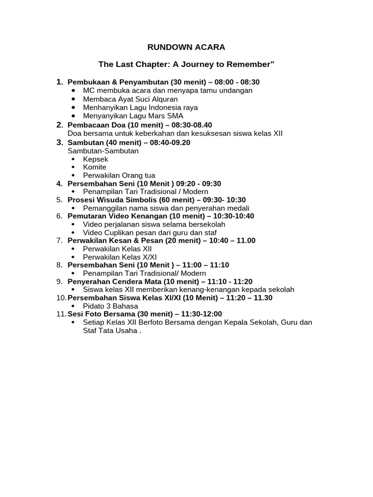 Rundown Acara | PDF