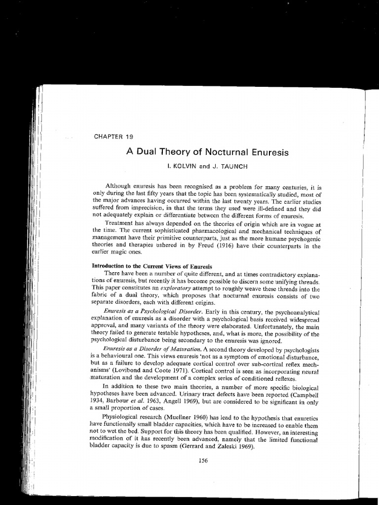 Bladder Control and Enuresis Section6chp19 0 | PDF