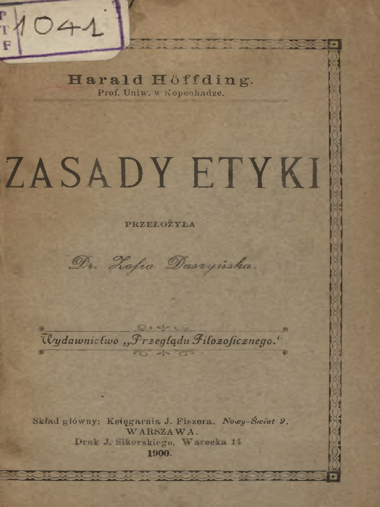 WA004 1928 T1041 Hoffding-Zasady-etyk | PDF