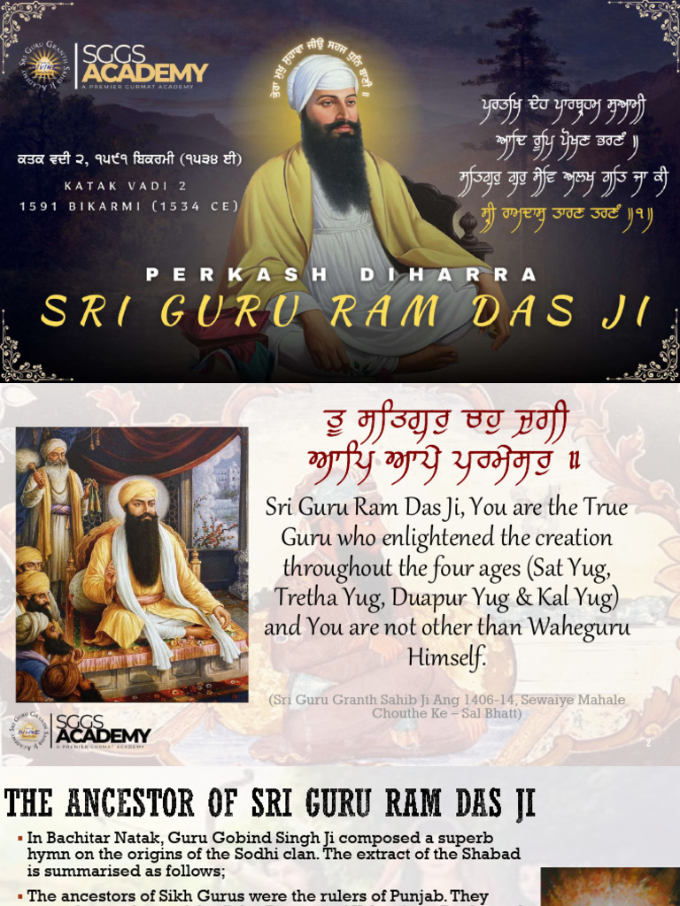 Origins of Guru Ram Das Ji | PDF | Guru Granth Sahib | Punjab