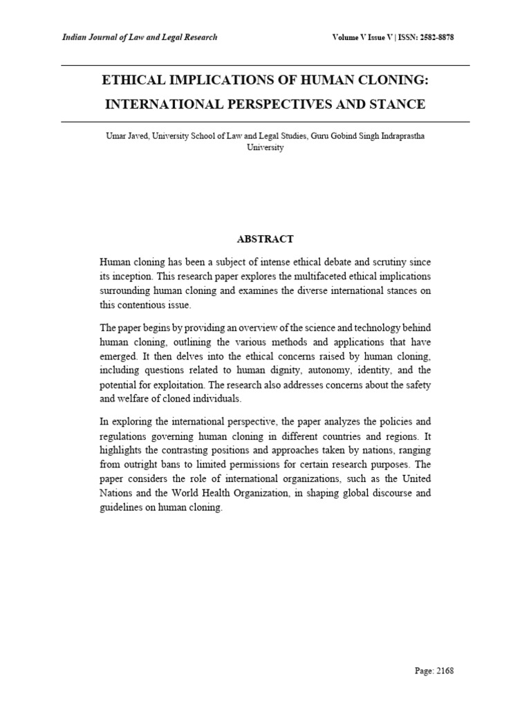 Ethical Implications of Human Cloning | PDF | Molecular Cloning ...