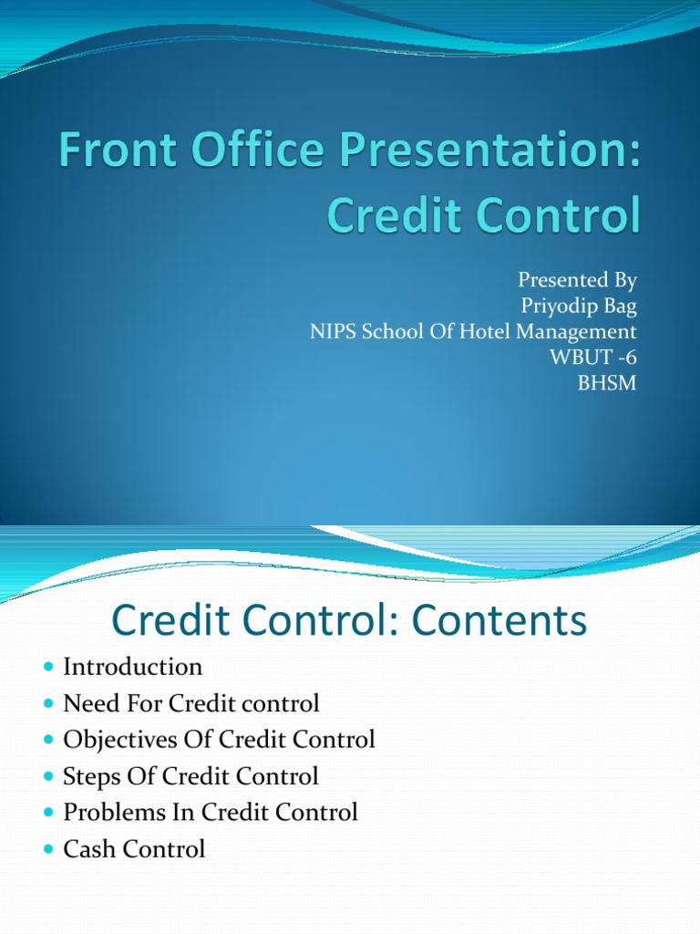 Credit Control Presentation | PDF | Credit (Finance) | Cheque