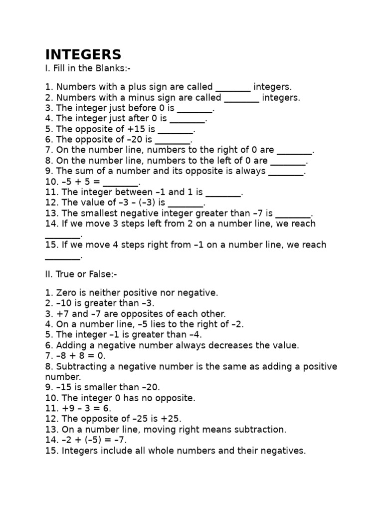 Integers | PDF
