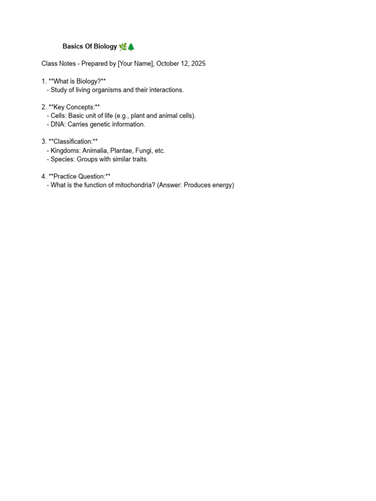 Basics of Biology ?? | PDF