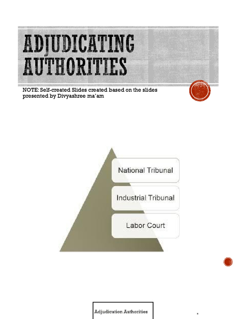 Adjudication Authorities and Remaining Portions | PDF | Tribunal ...