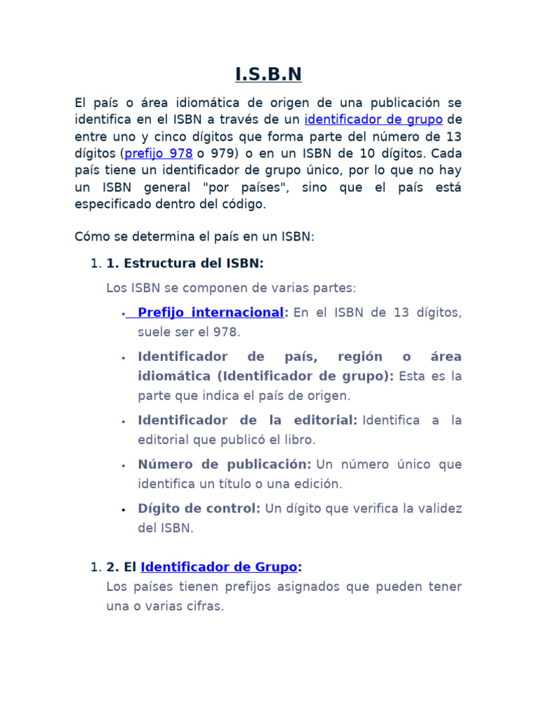 Cómo identificar el país en un ISBN | PDF | Informática