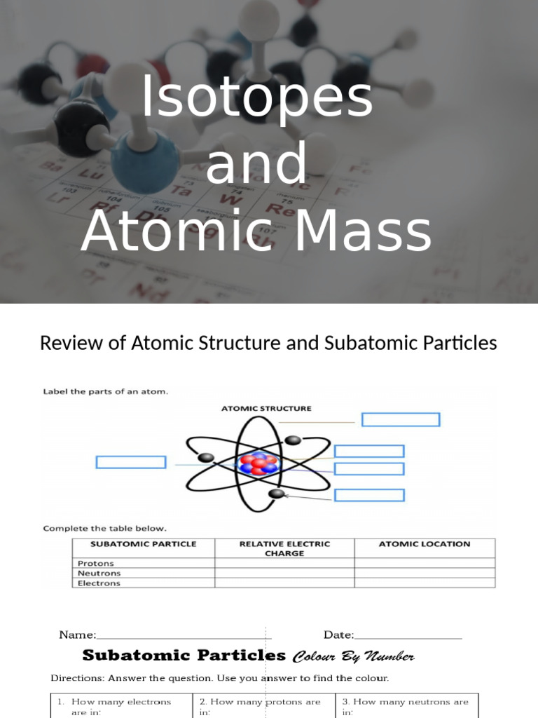 Isotopes and Atomic Mass Presentation | PDF | Isotope | Atoms