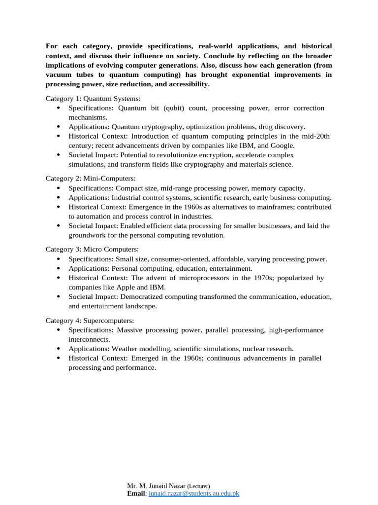 Categories of Computer | PDF
